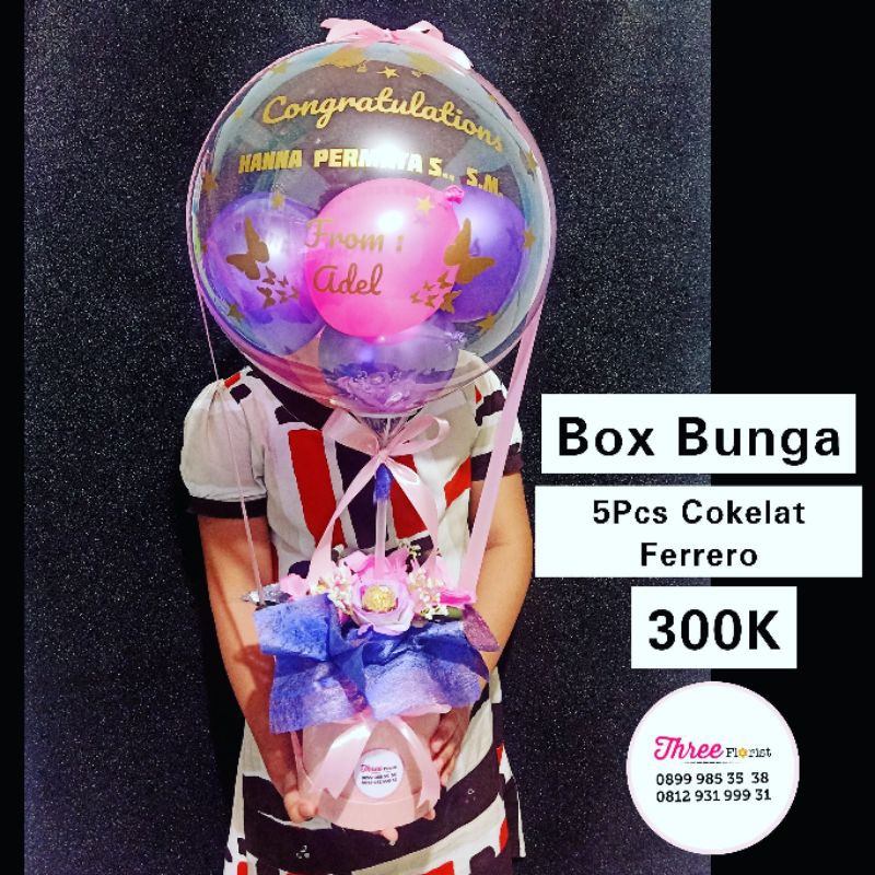 Jual box bunga balon / hadiah ucapan ulangtahun / hadiah ucapan wisuda ...
