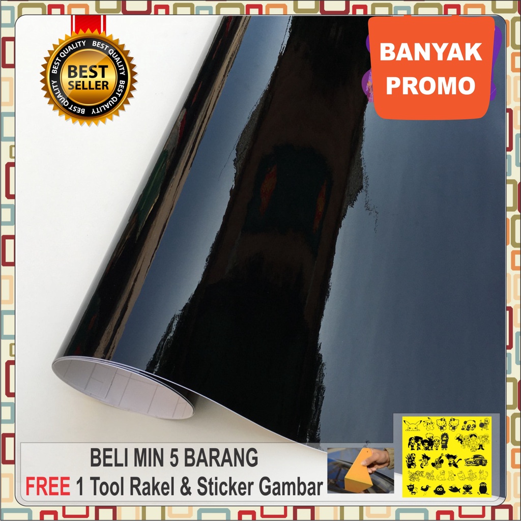 Jual Stiker warna hitam gloss/Stiker hitam metalik/Wallstiker hitam ...