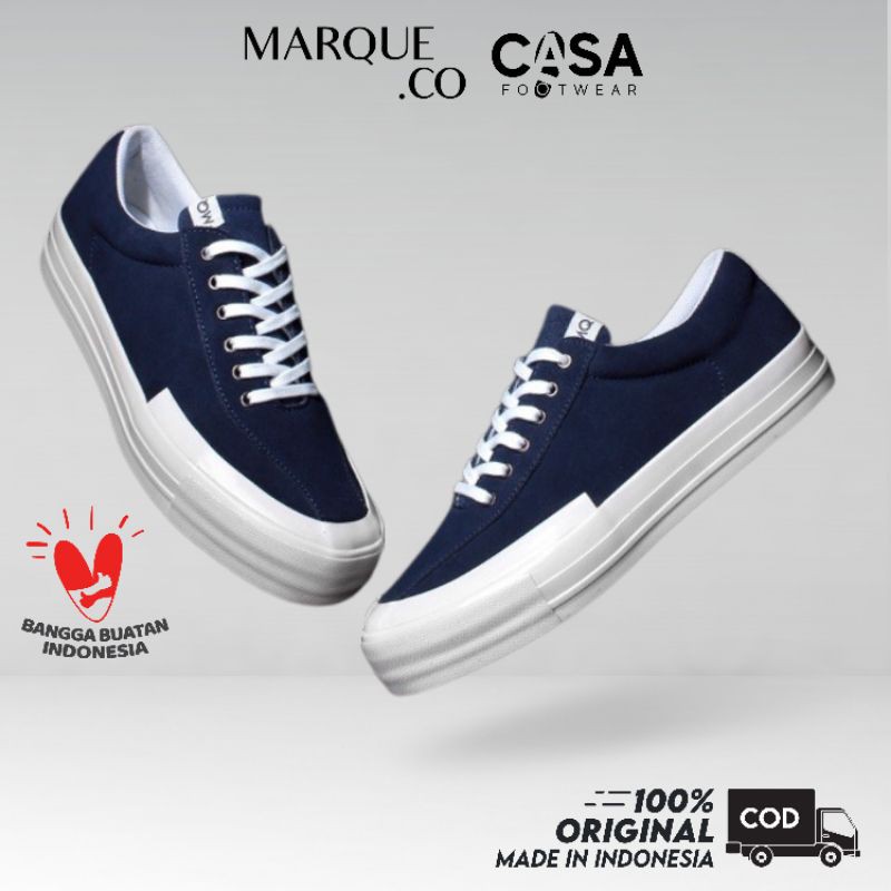 Jual Sneakers Marque David Navy Suede - Sepatu Unisex Original Terbaik ...