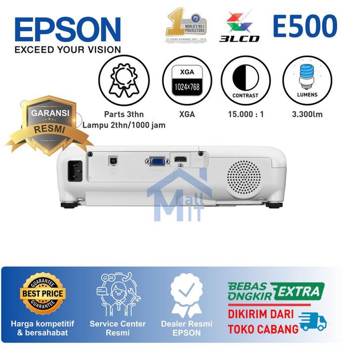 Jual PROYEKTOR EPSON EB-E500 EBE500 EB E500 PENGANTI EB-S400 S400 S 400 XGA | Shopee Indonesia