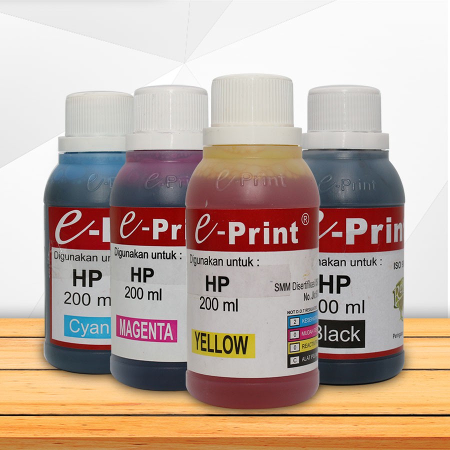 Jual Tinta Printer HP 200ml Universal Black & Color Compatible e-Print ...
