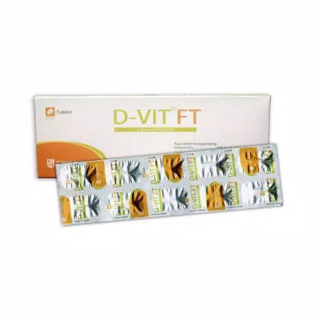 Jual DVit FT 30 Tablet (Vitamin D3 Untuk Kesehatan Tulang, Alergi ...