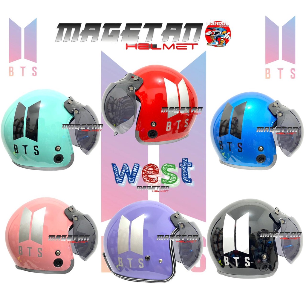 Jual Helm Bogo Retro BTS Dewasa Full Leher Wanita Pria Retro Classic 1 ...