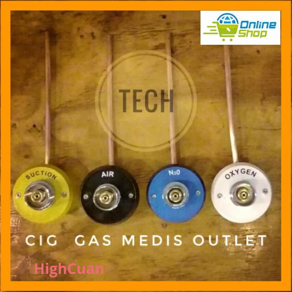 Jual wall outlet gas medis oxygen dan vaccum standart CIG | Shopee ...