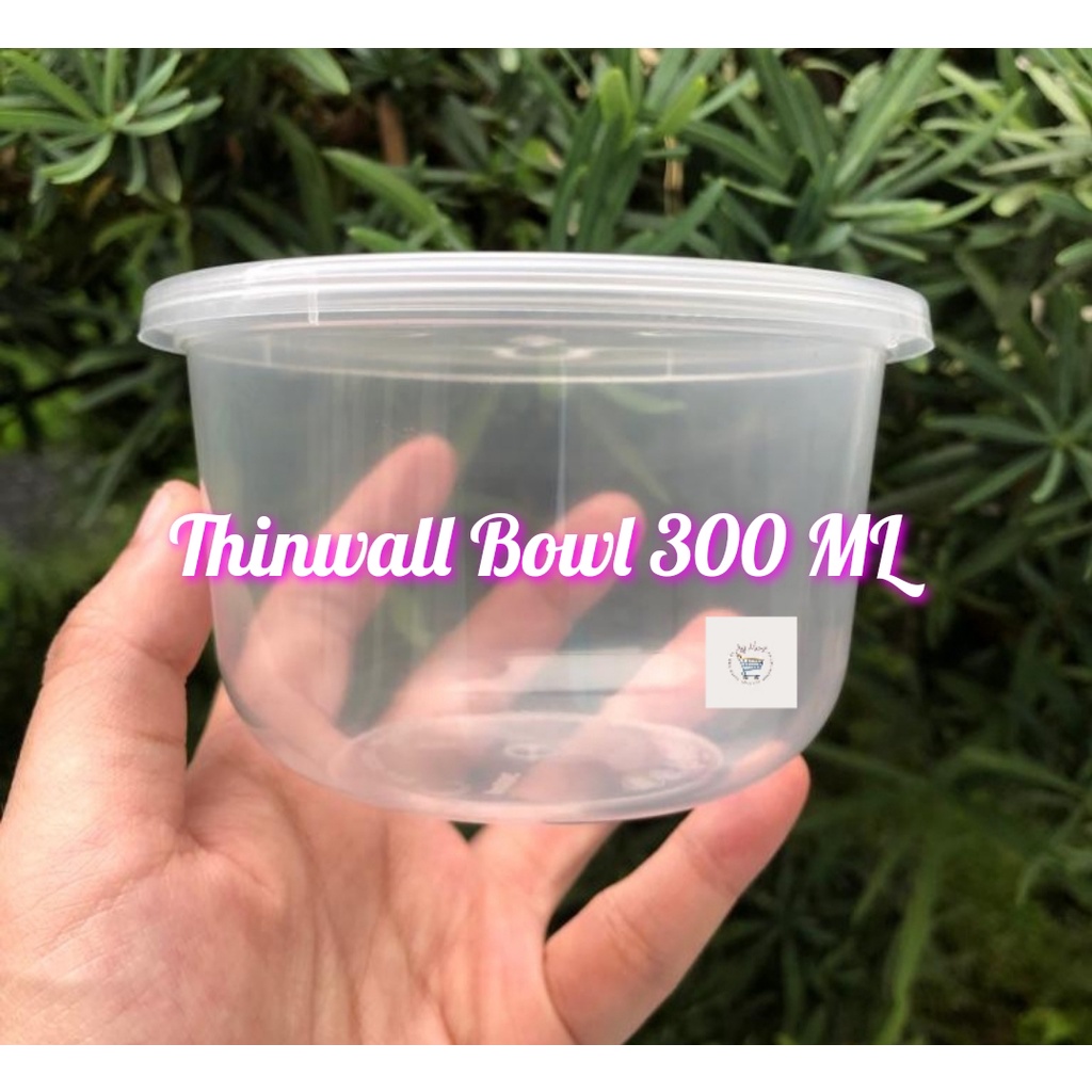 Jual THINWALL BULAT 300ML + TUTUP CUP PUDDING / BOWL MANGKOK PLASTIK 300 ML//1 PACK ISI 25 PCS ...