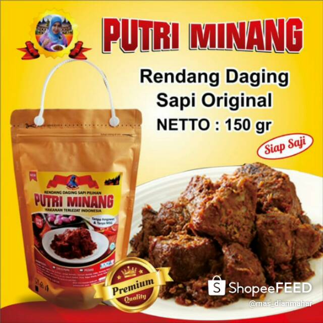 Jual Rendang Kemasan Daging Sapi Original 150gr | Shopee Indonesia
