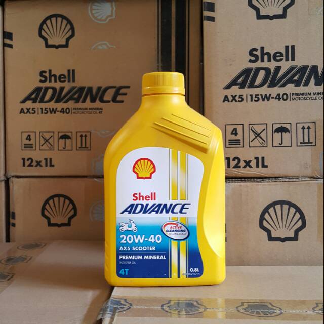 OLI MESIN MOTOR MATIC SHELL ADVANCE AX5 SCOOTER 20W-40 800 ML | Shopee ...