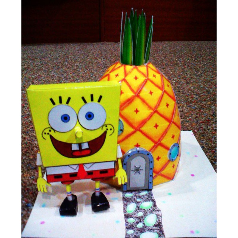 Jual Mainan Edukasi - Kertas Papercraft Spoengebob & Patrick + House (1 ...