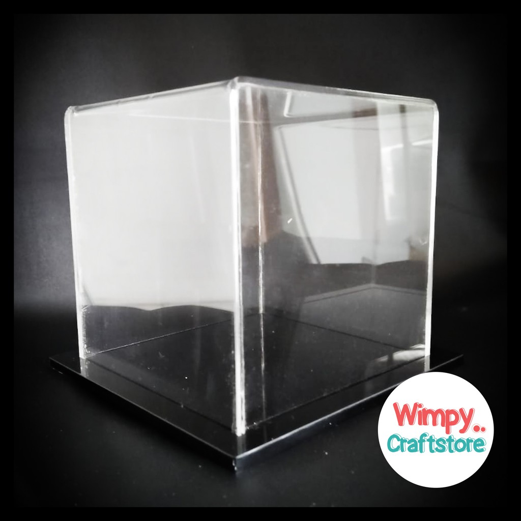 Jual Box akrilik 10x10x10cm CLEAR box acrylic display figure kotak kaca ...