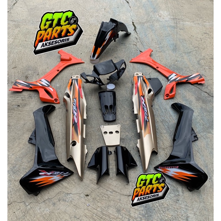 Jual Cover body halus yamaha fizr milenium warna hitam orange gold plus ...