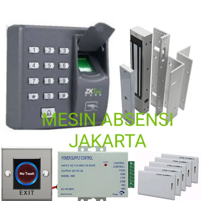Jual paket akses door fingerprint zkteco x6 paket access control fingerprint paket akses door ...