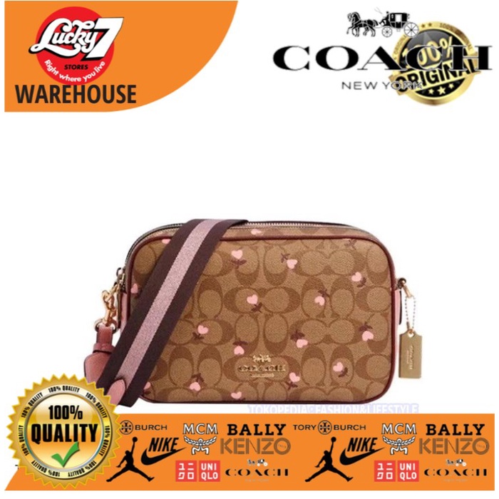 Jual COACH COACH JES CROSSBODY SIGNATURE CANVAS HEART FLORAL PRINT ORIGINAL / Tas Coach / Sling ...