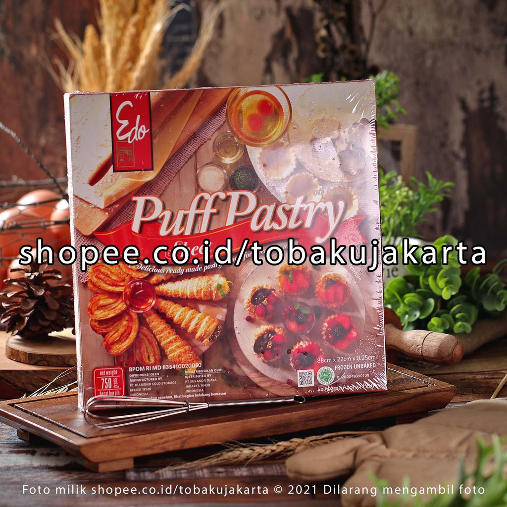 Jual Edo Puff Pastry Frozen Dough Sheet 750gr Adonan Roti Beku Lembar ...