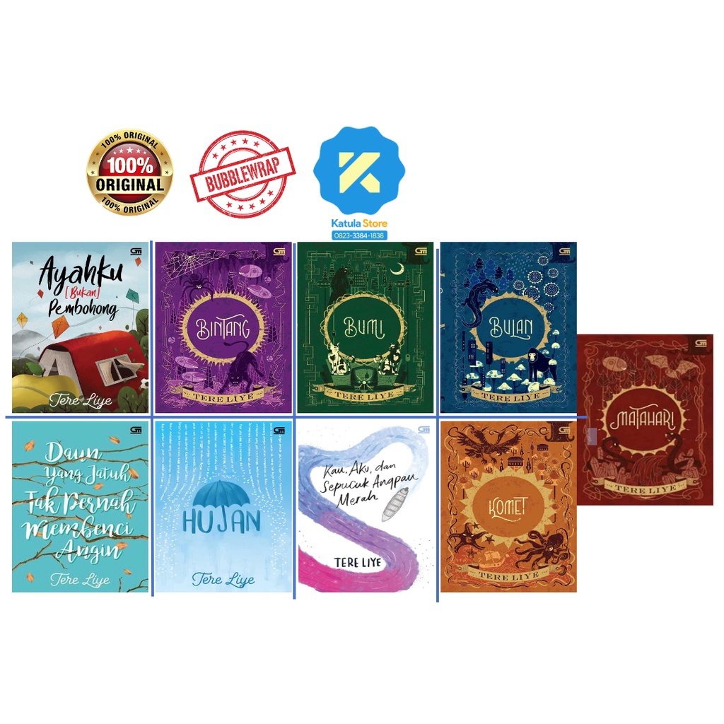 Jual NOVEL TERE LIYE ORIGINAL BUMI BINTANG MATAHARI BULAN KOMET HUJAN ...