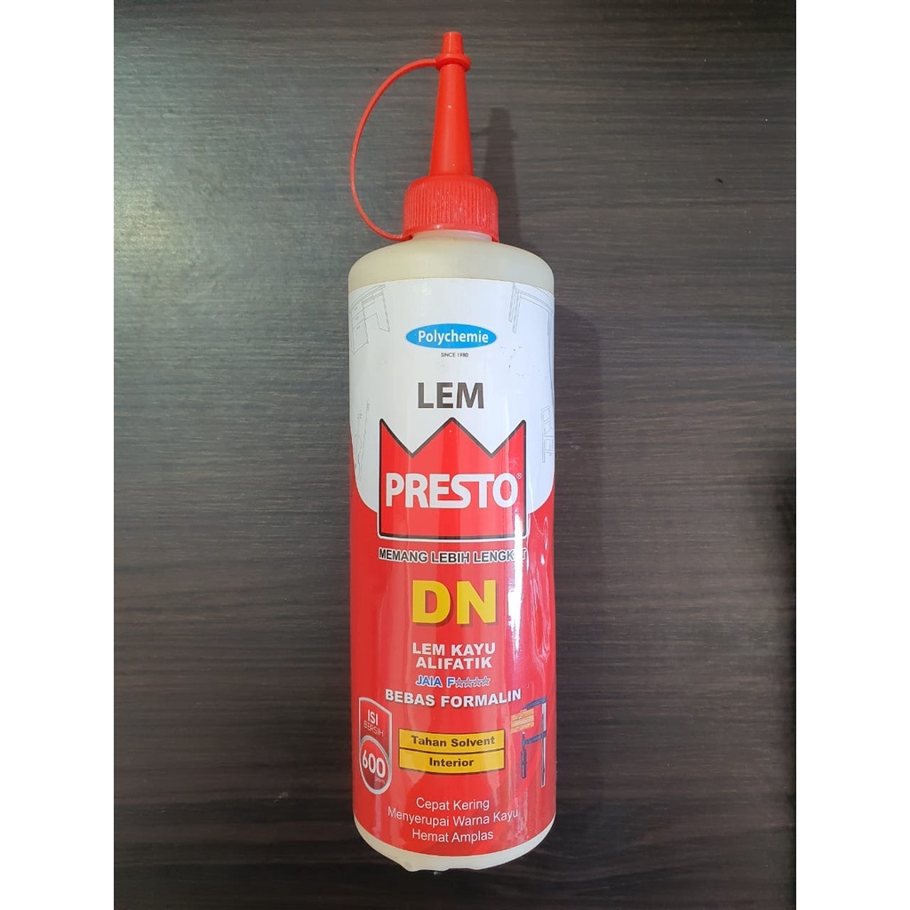 Jual LEM KAYU PUTIH PRESTO DN 600 GRAM / LEM MEBEL HPL FURNITURE ...
