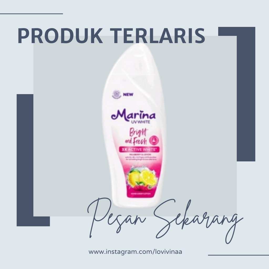 Jual Marina Hand & Body Lotion UV White - Bright & Fresh 460 ml ...
