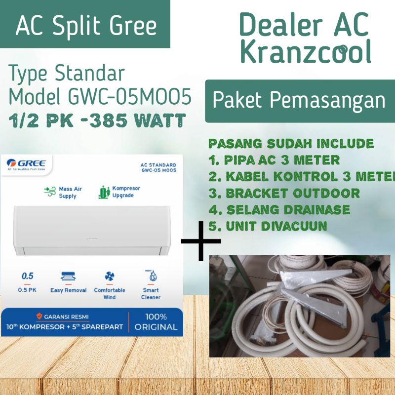 Jual AC Gree 1/2 PK Standar + pemasangan | Shopee Indonesia