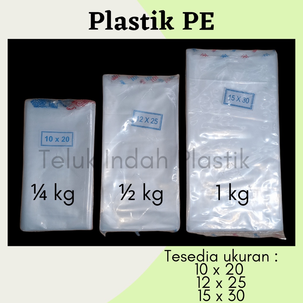 Jual Plastik PE 10x20 12x25 15x30 Kantong Gula Es Batu 1/2kg 1/4kg 1kg | Shopee Indonesia