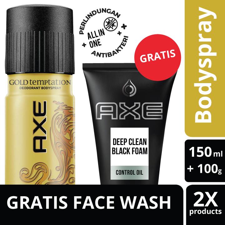 Jual Axe Deo BS Gold Temp 150ml Free Axe Deep Clean Black Foam 100g | Shopee Indonesia