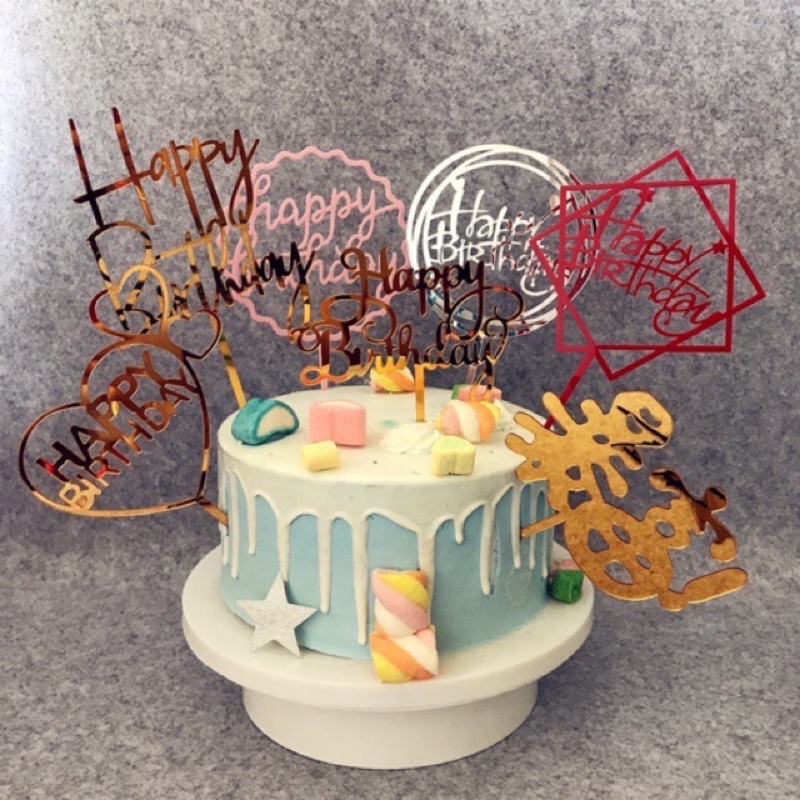 Jual Cake topper / topper kue akrilik / tulisan happy birthday untuk ...