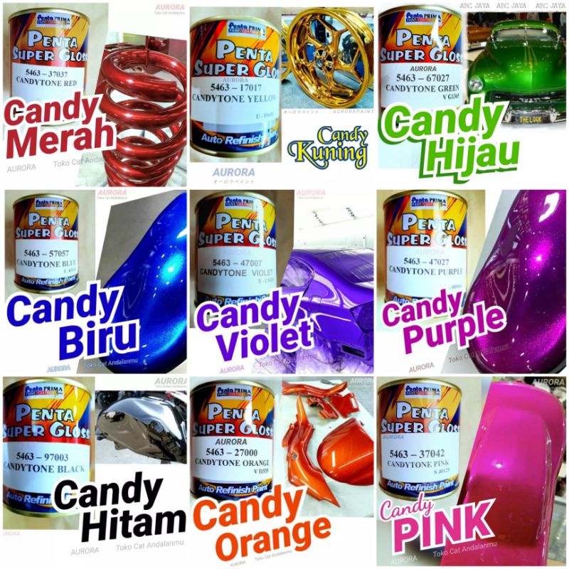 Jual Cat Penta Super Gloss Candy Tone Red Merah - Yellow Kuning - Green ...