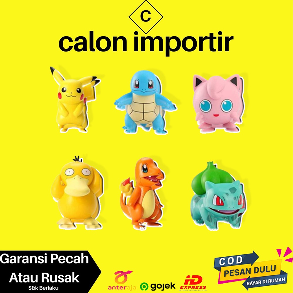 Jual Action Figure Karakter Pokemon 6 PCS Pajangan Hiasan Koleksi Bahan ...