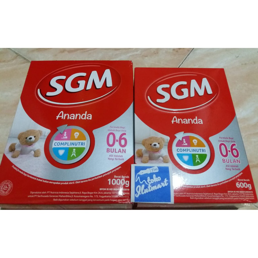 Jual susu SGM ANANDA 0-6 bulan,600g/1000g | Shopee Indonesia