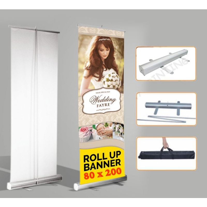 Jual ROLL UP BANNER 80X200 HANYA RANGKA Saja Full Set Lengkap | Shopee Indonesia