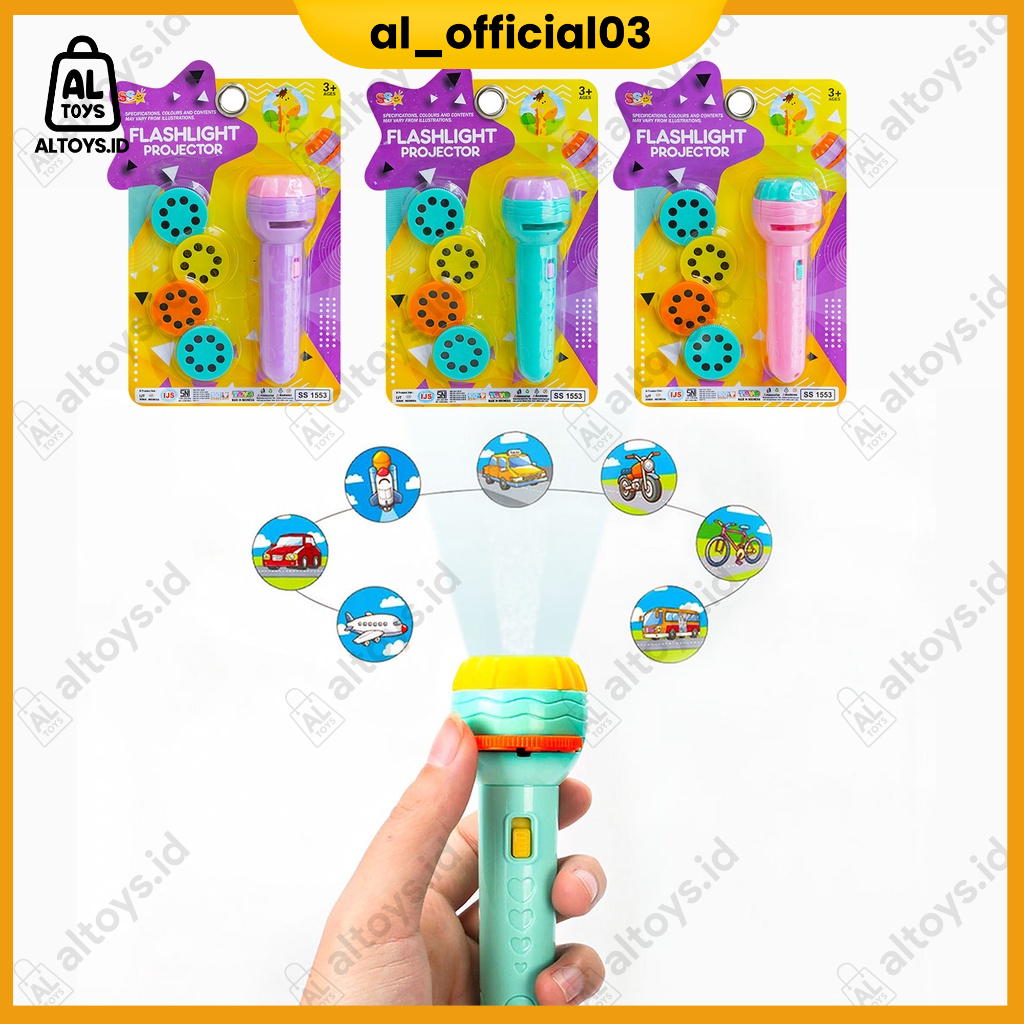 Jual Mainan Anak Senter Flashlight Proyektor Fun Mainan Proyektor ...