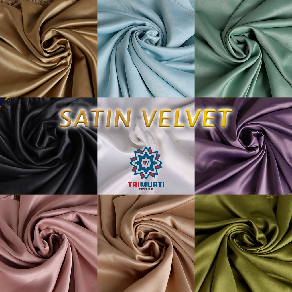 Jual Bahan Kain SATIN VELVET / Kain polos premium / kain sutra beludru ...
