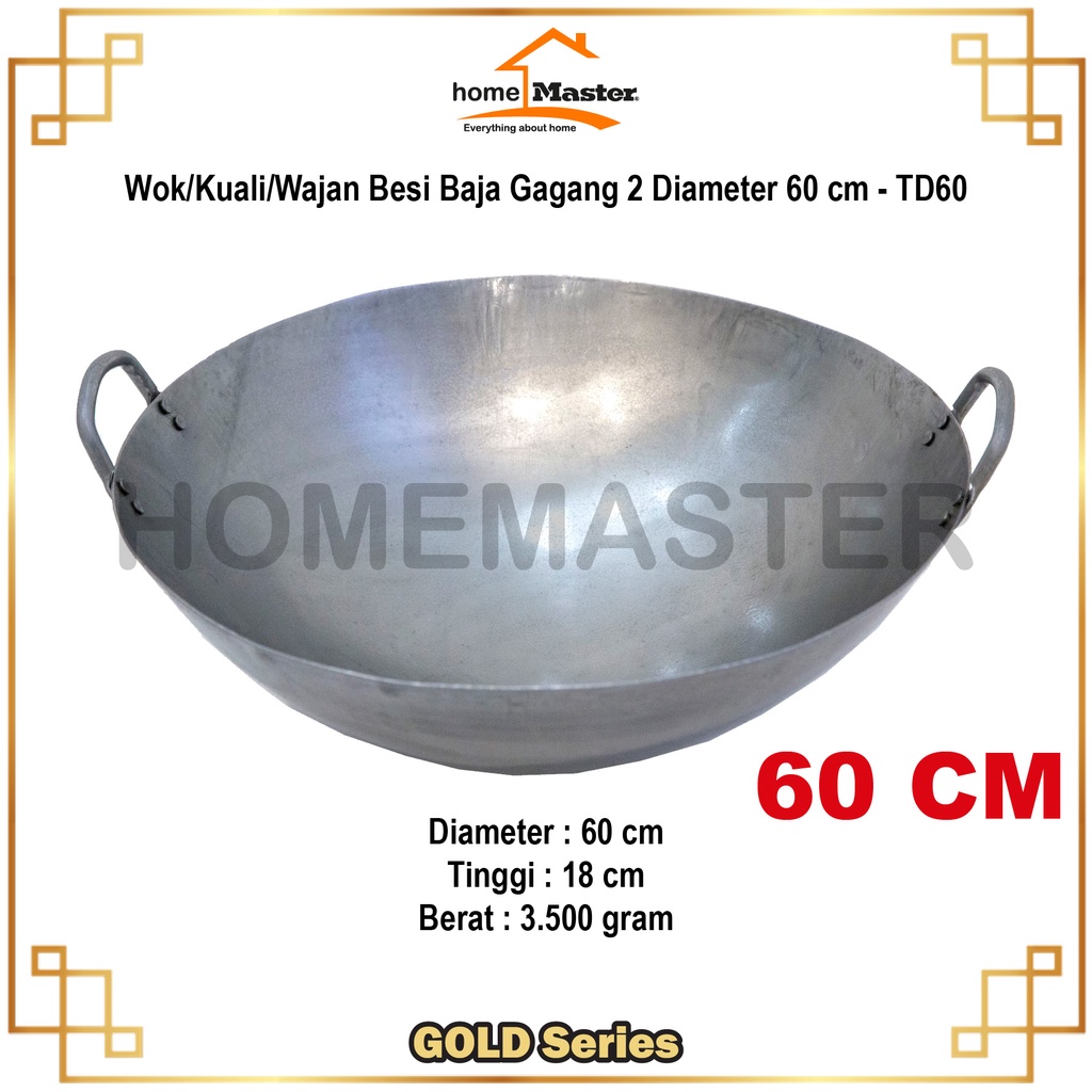 Jual HomeMaster Wok/Kuali/Wajan Besi Baja/Iron/Steel Gagang 2 60 Cm ...