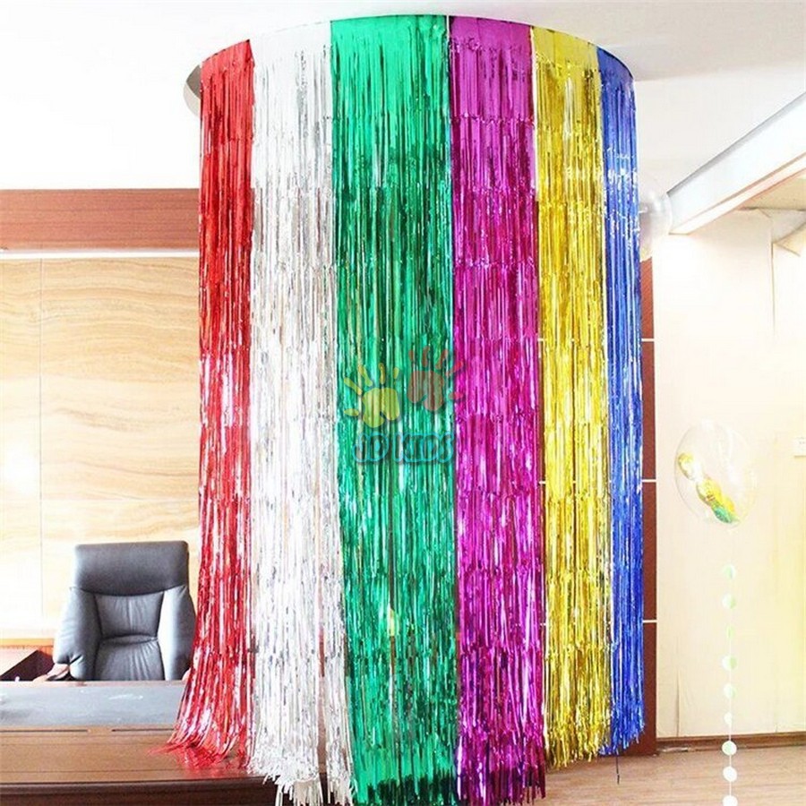 Jual Tirai Rumbai 1 x 2 meter Curtain Foil Dekorasi Pesta Backdrop ...