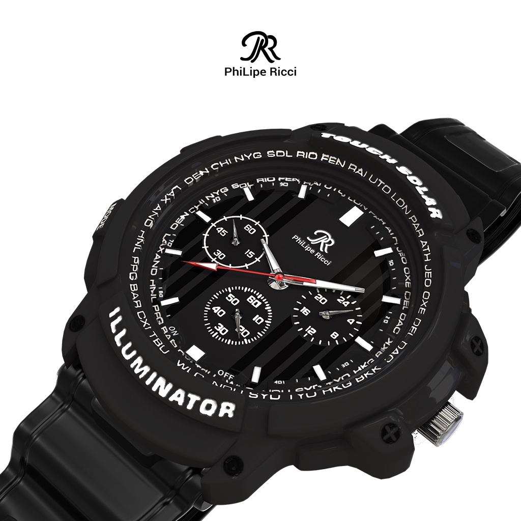 PhiLipe Ricci Jam Tangan Pria Karet Sport Analog Original Ukuran Besar ...