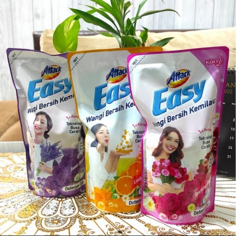 Jual Attack Easy Liquid Detergen kemasan baru 750ml | Shopee Indonesia