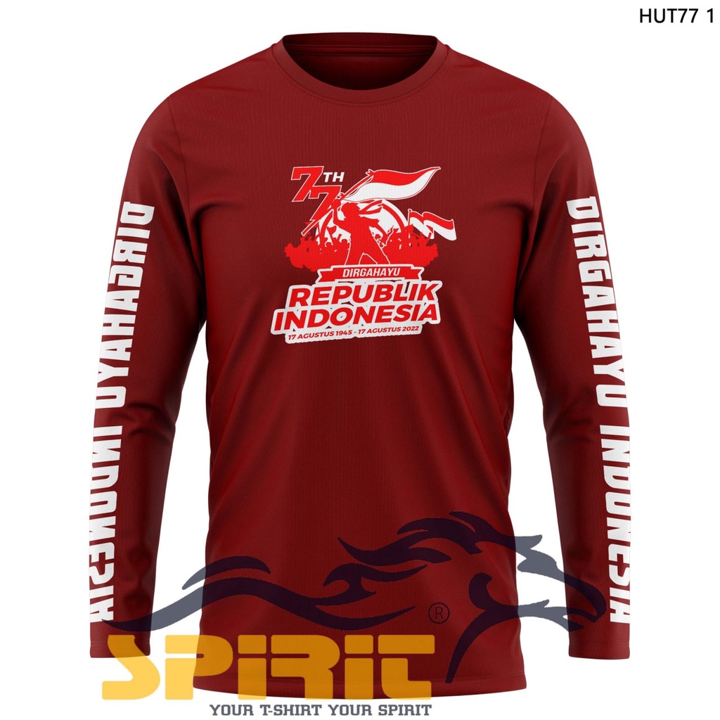 Jual kaos hut ri 77 indonesia dirgahayu kemerdekaan t-shirt 17 agustusan lengan panjang premium ...