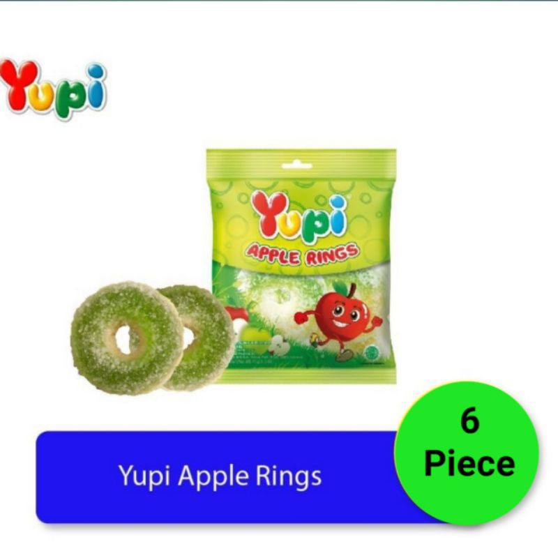 Jual Permen Yupi Apple Rings Mini 45gr isi per pack 6 pcs | Shopee ...