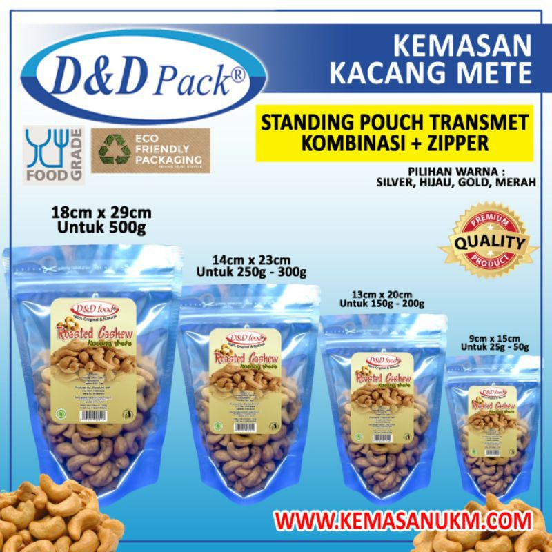 Jual Kemasan Kacang Mete Standing Pouch Bening Multilayer + Zipper ...