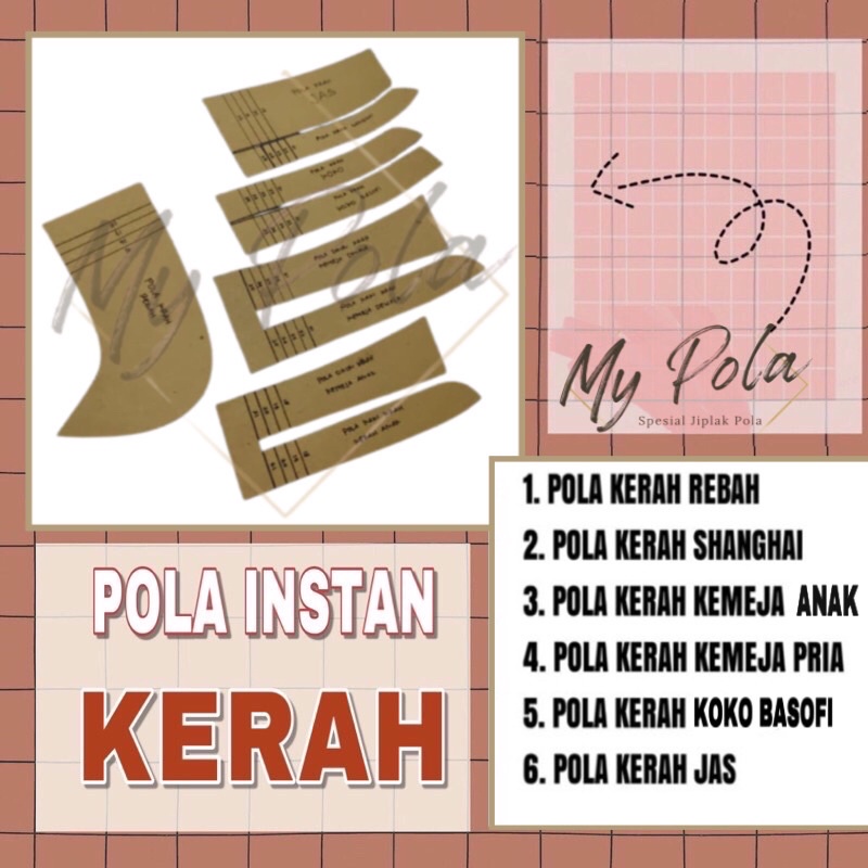 Jual [COD] Pola instan paket kerah - pola jiplak kerah - pola kerah mypola | Shopee Indonesia