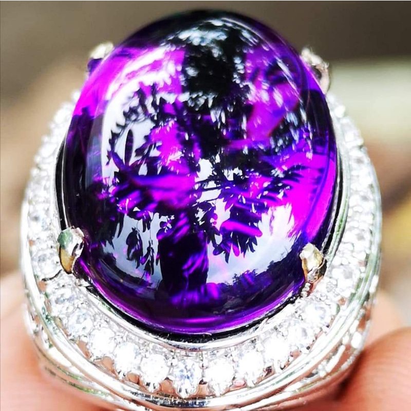 Jual BATU CINCIN KECUBUNG BUNGUR ASLI NATURAL RING PERAK BANGKOK 926 ...