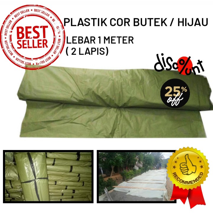Jual Plastik Cor Bangunan Semen Hijau Butek Lebar 1 Meter ( bisa dibuka ...
