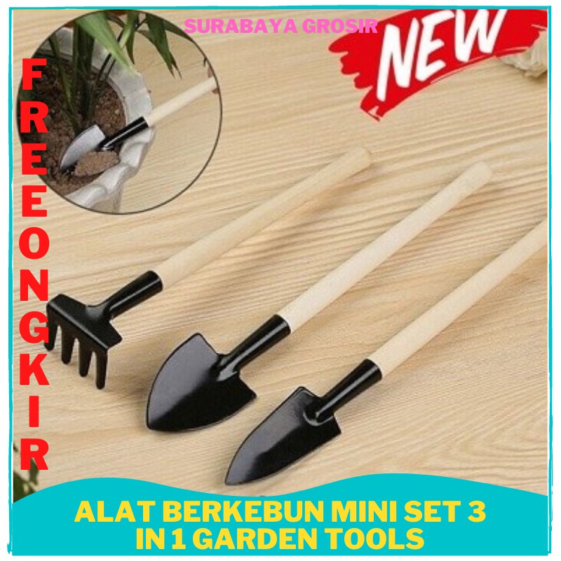 Jual Alat Berkebun Bercocok Mini Set 3 in 1 Garden Tools Sekop Taman ...
