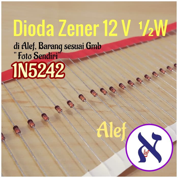 Jual 50Pcs dioda Zener 12V 1/2 W 1N5242 diode volt 0.5 watt c12ph 12 volt 1N 5242 | Shopee Indonesia