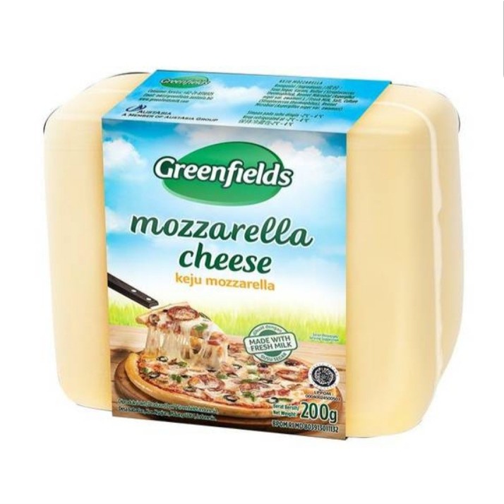 Jual Keju Mozzarella Block GREENFIELDS Ukuran 200gr | Shopee Indonesia