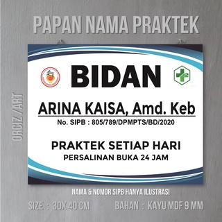 Jual Custom Papan Nama Jam Praktek Bidan Dokter Apoteker Kayu Ukuran ...