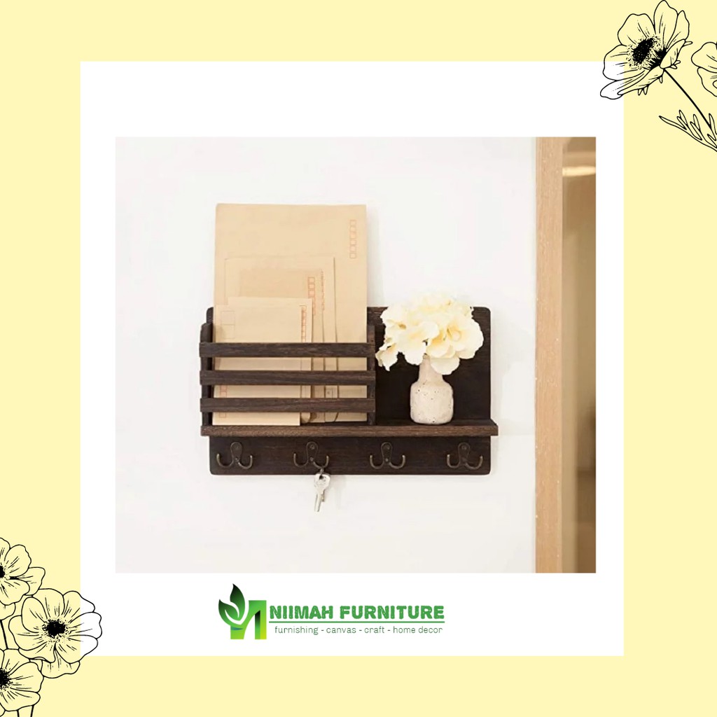 Jual Rak Gantungan Kunci Dan Tempat Buku Dinding Kayu Jati Belanda ...