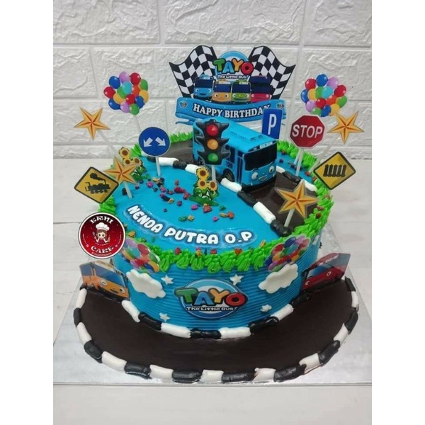 Jual Topper kue cake bus tayo free nama dan ucapan | Shopee Indonesia