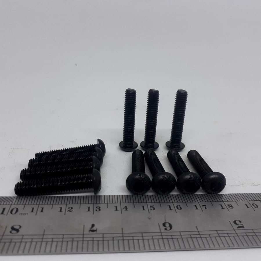 Jual BAUT L BUTTON M6 X 30 BAJA BUTTON HEAD SCREW M6X30 HITAM PANJANG 3CM 3 CM BAUT 10 KUNCI L4 ...