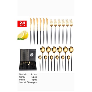 Jual SENDOK SULTAN SET / SENDOK GOLD / CUTLERY SET / STAINLESS STEEL ...