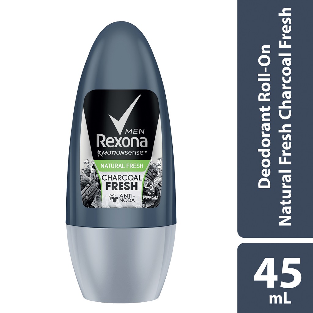 Rexona Men Roll On Natural Fresh Charcoal Fresh 45ml | Shopee Indonesia