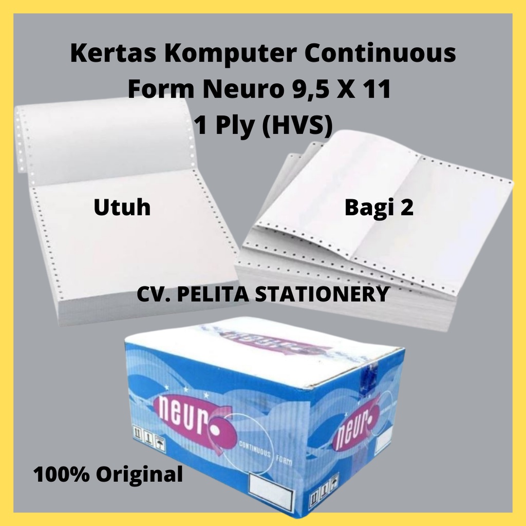 Jual Kertas Neuro Continuous Form 9 1/2 X 11 1 Ply /2 (K1:2) Paper HVS ... Jual Kertas Neuro Continuous Form 9 1/2 X 11 1 Ply /2 (K1:2) Paper HVS ...